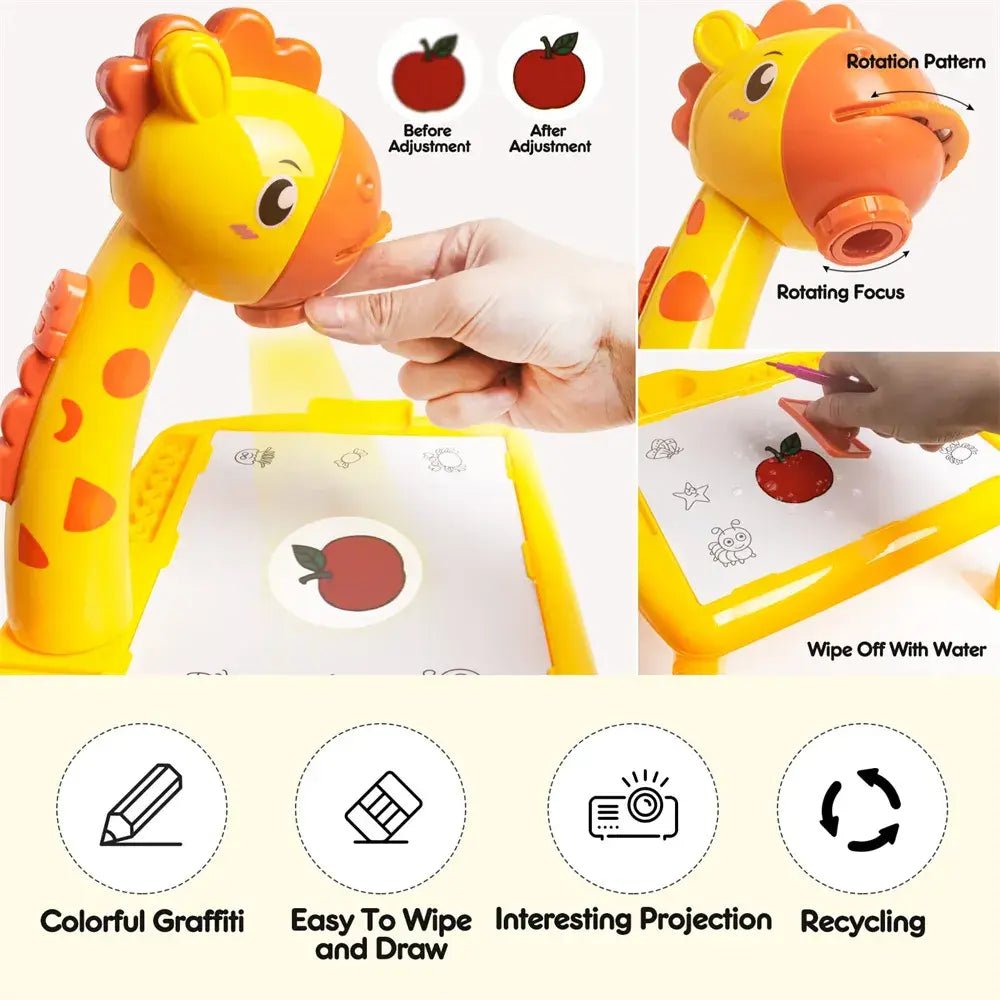 3 In 1 Kids Painting Drawing Activity Kit Projector Table - Toynix