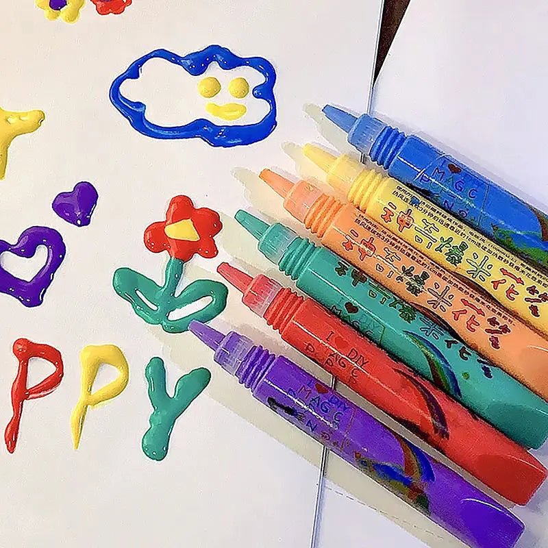 Colorful 3D Magic Popcorn Paint Pens For Kids - Toynix