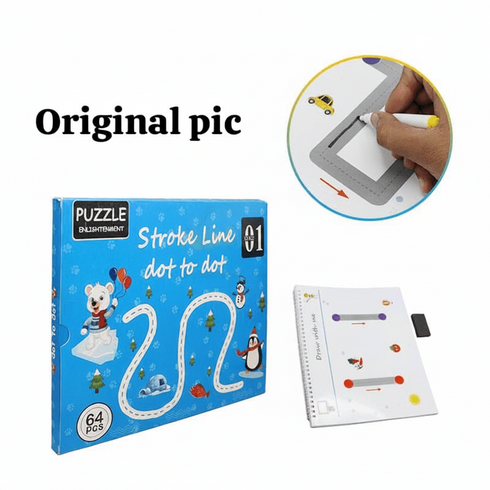 Stroke Line: Dot to dot Drawing & Writing Practice Book 64 Pages – Toynix